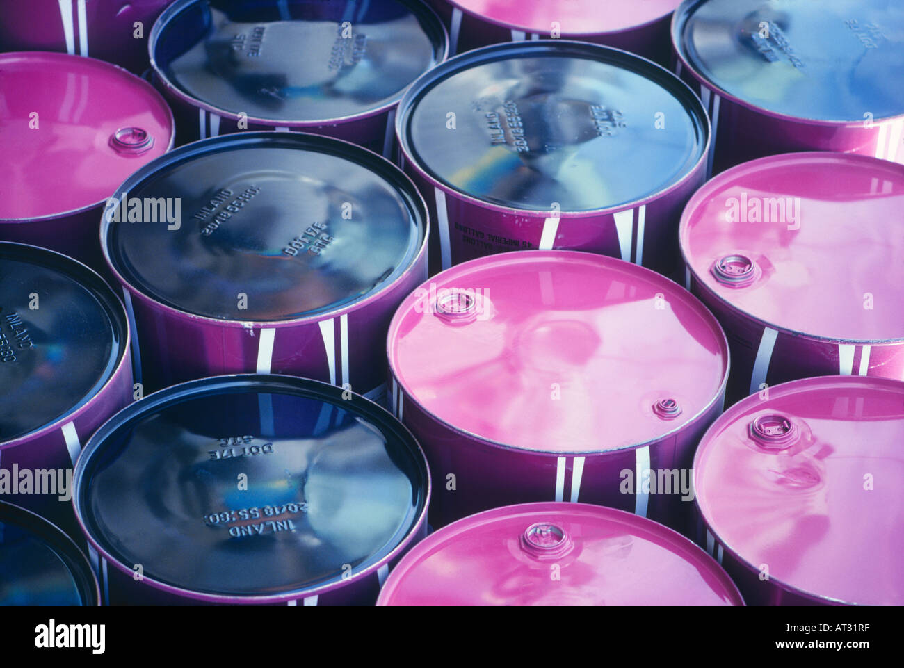 Row oil drums hi-res stock photography and images - Alamy