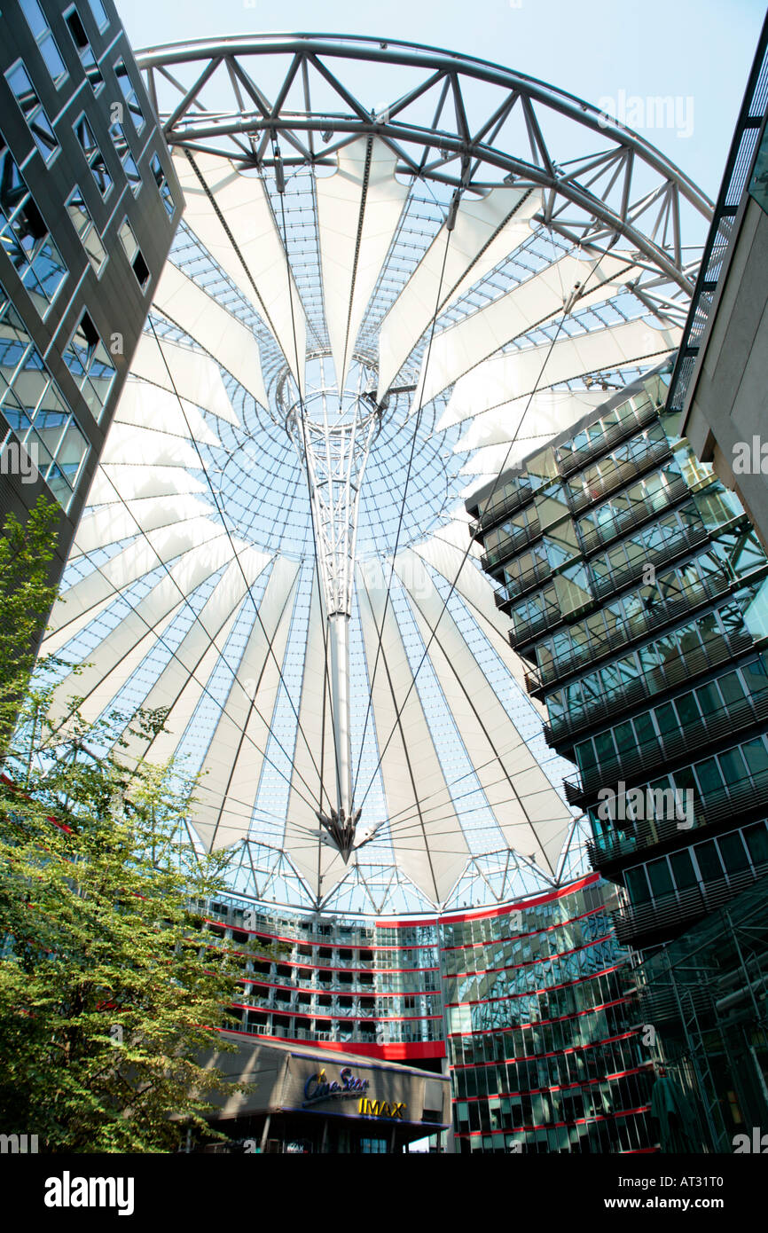 the roof of the Sony Center at Potsdamer Platz in Germany´s Capital ...