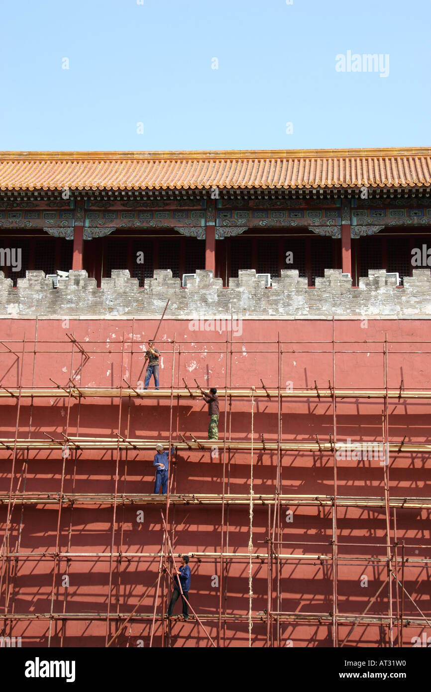 One side of the World Heritage Site, Meridian Gate under restoration in ...