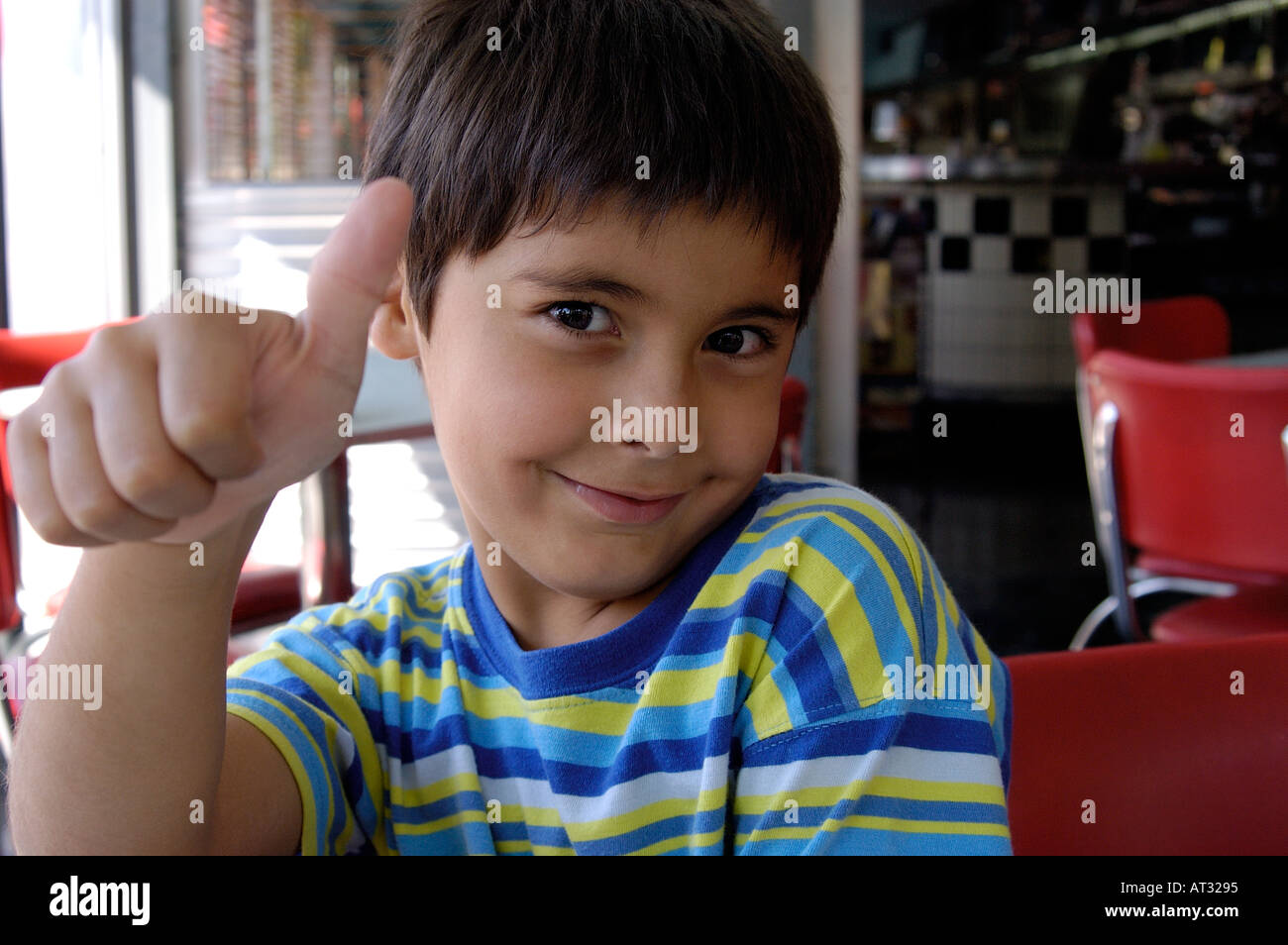 little boy with ok symbol Stock Photo - Alamy