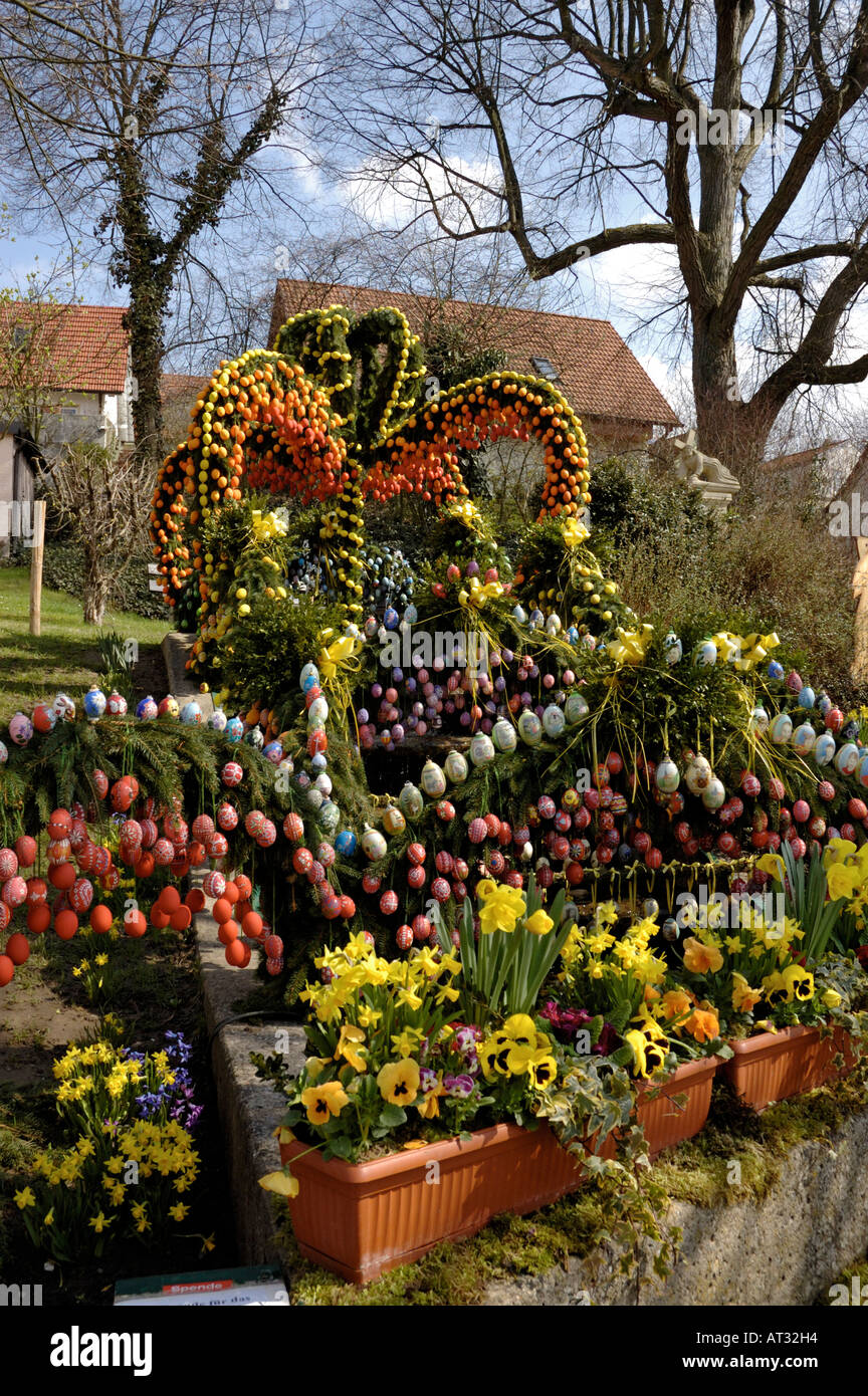 Well dressing Franconian style in Lauf, near Bamberg, Germany Stock ...