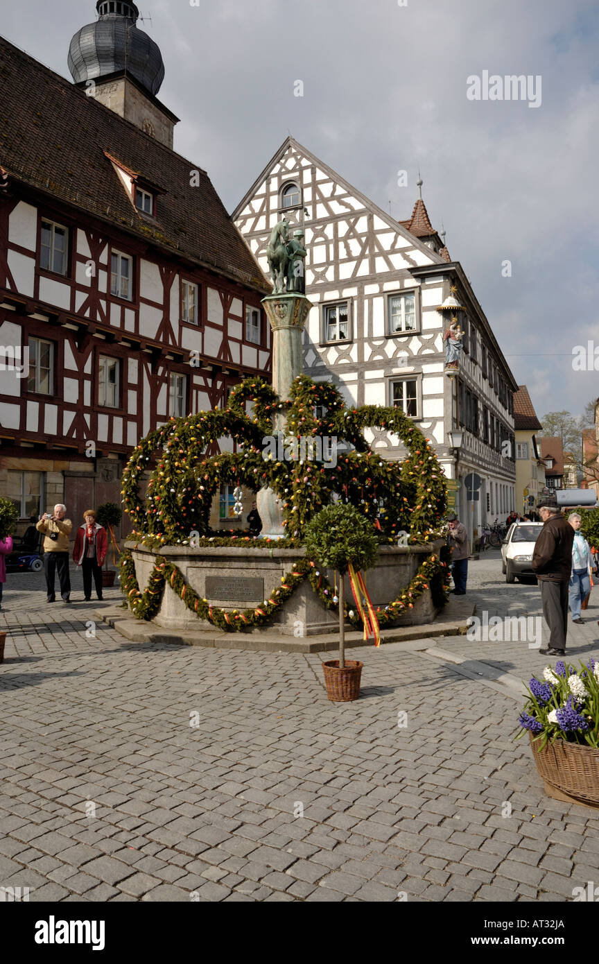 Well dressing Franconian style in Forchheim, Germany Stock Photo - Alamy
