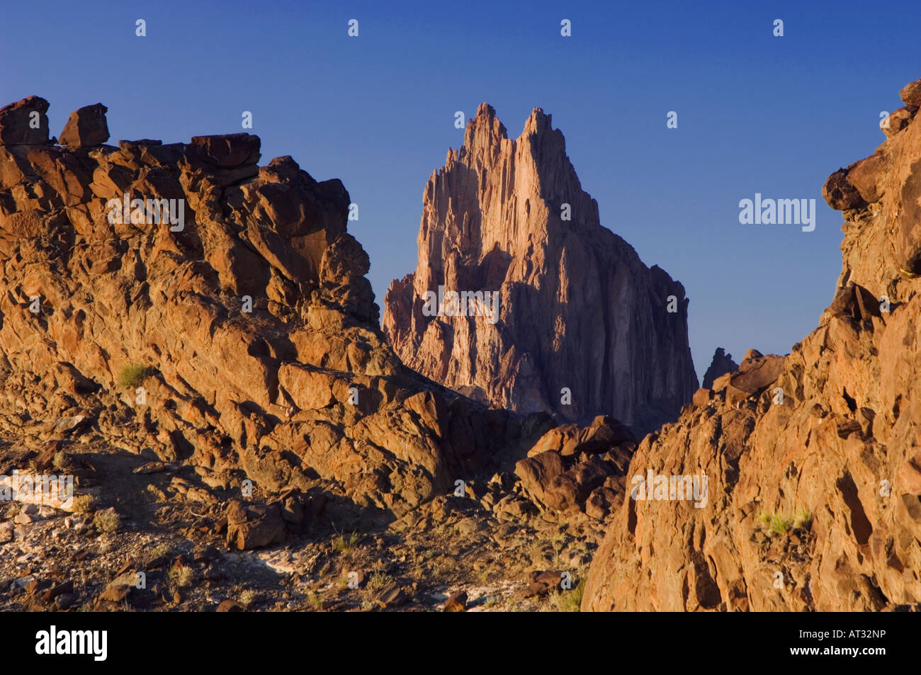 Shiprock at sunset Volcanic Plug Shiprock New Mexico USA September 2007 ...