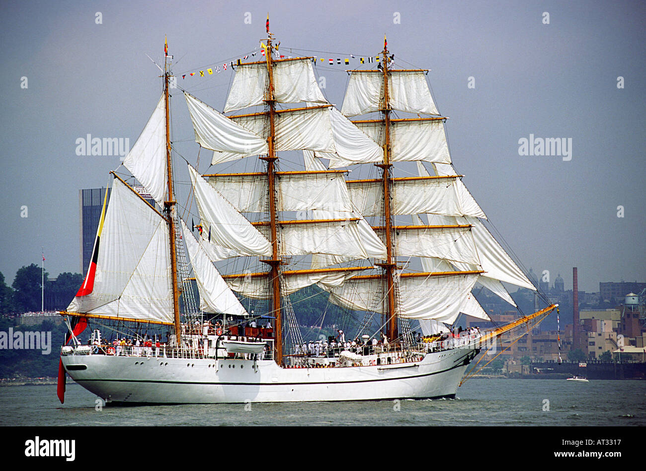 Tall Ship Columbian Bark Gloria New York City Hudson River Stock Photo ...