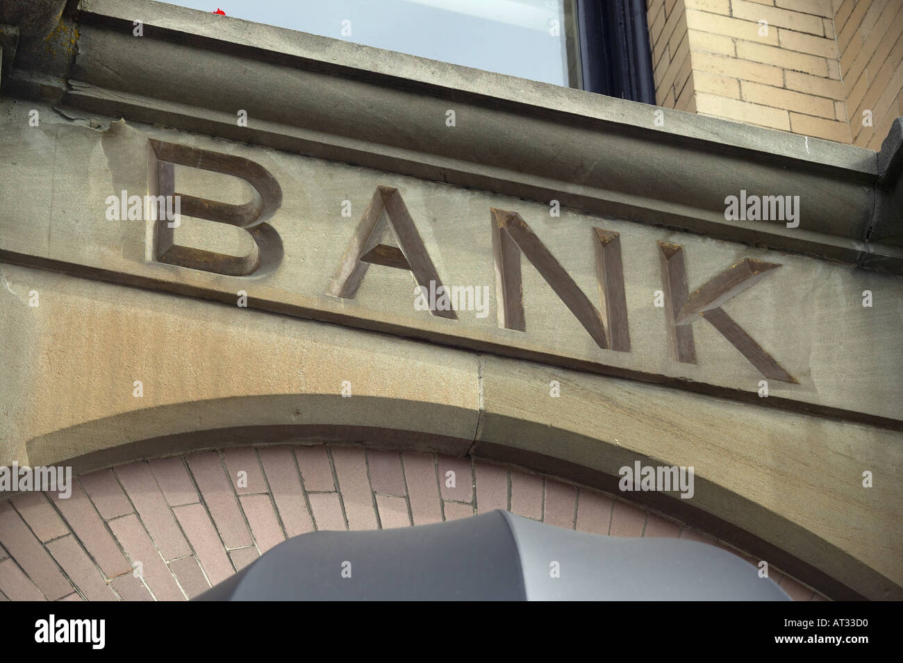 Stone bank facade Stock Photo - Alamy