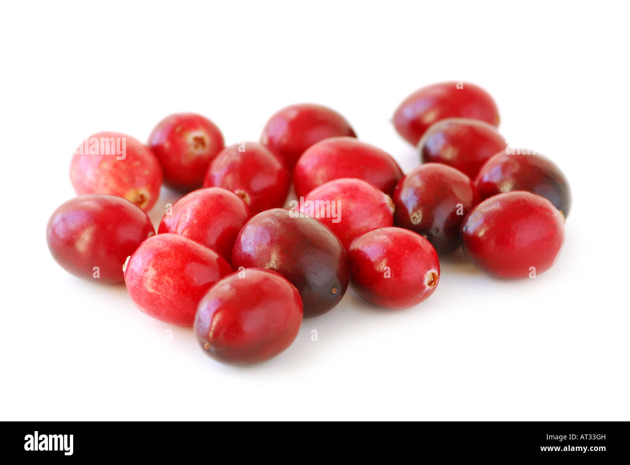 Fresh red cranberries macro on white background Stock Photo - Alamy