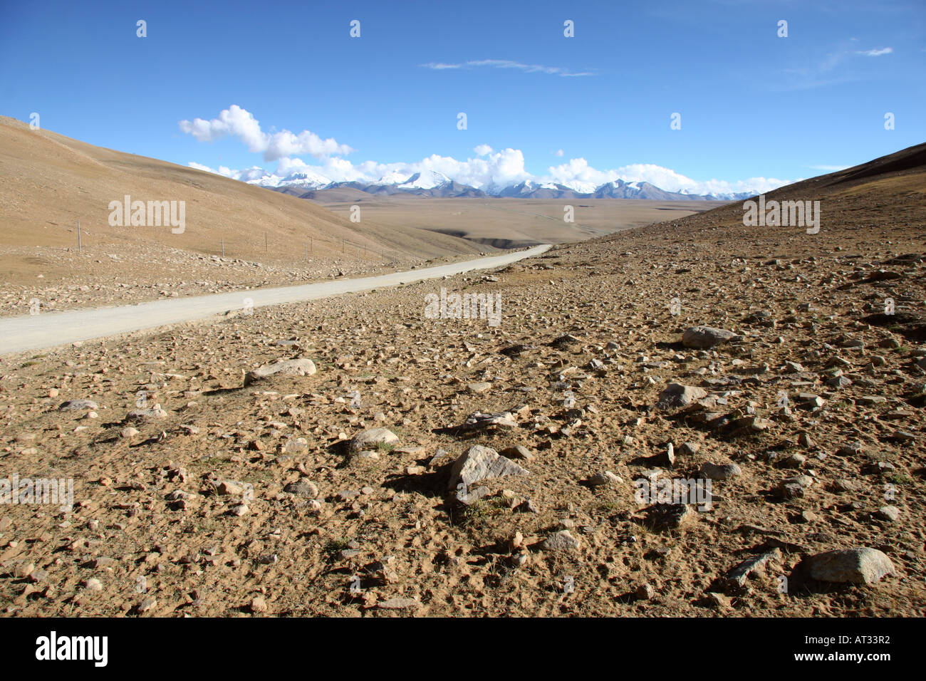 The 'Friendship Highway' from the Lalung La Pass towards the Yarle ...