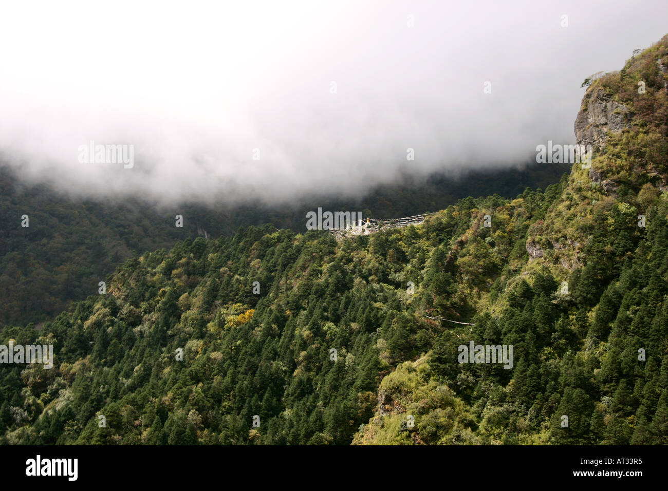 Buddhist temple in Po Chu Gorge, close to the Chinese and Nepalese ...