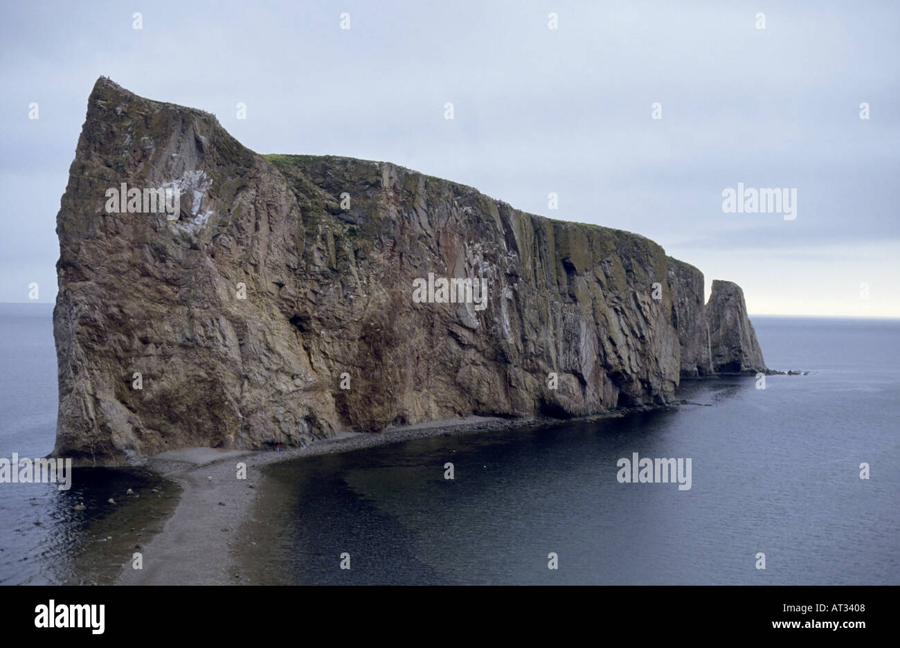 Canada, Gaspesie - The Perce Rock And The Atlantic Ocean Stock Photo ...