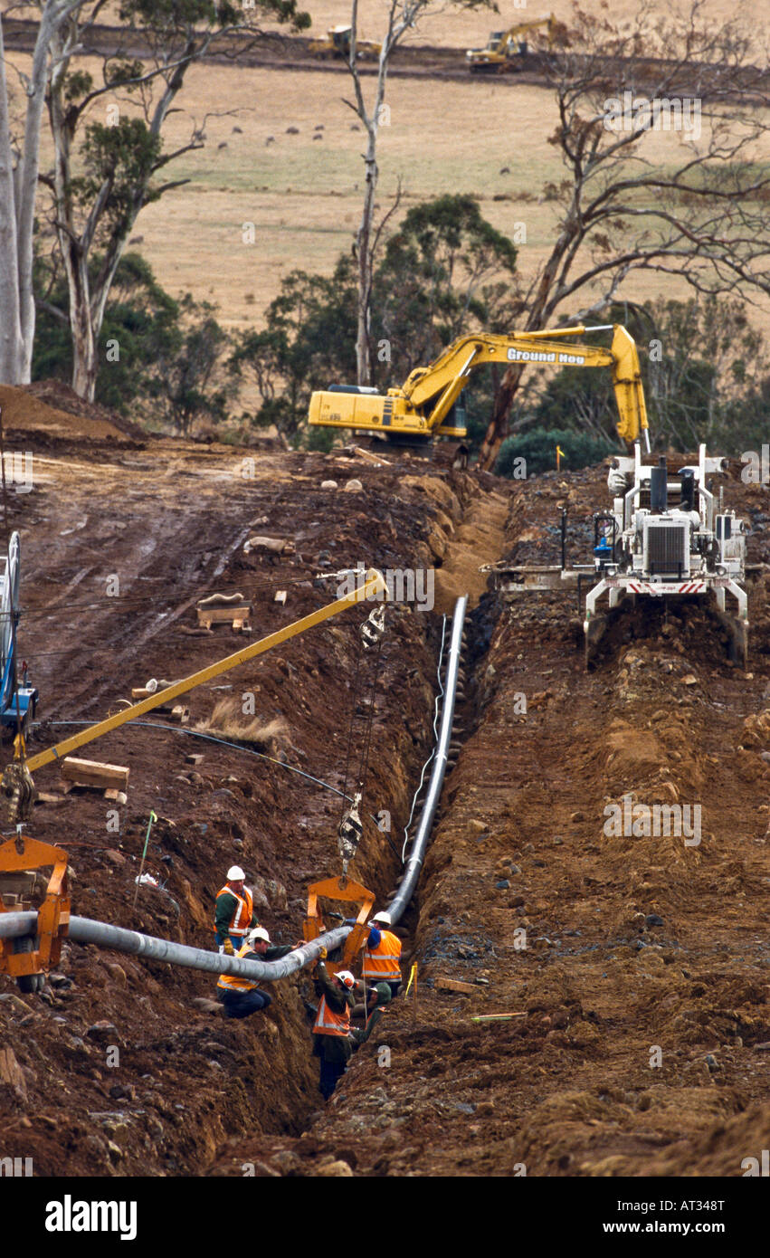 Laying gas pipeline Australia Stock Photo - Alamy