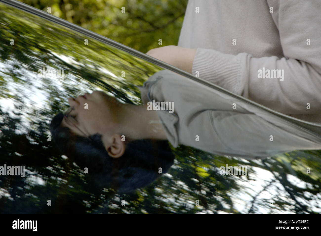 Face outside car window hi-res stock photography and images - Alamy