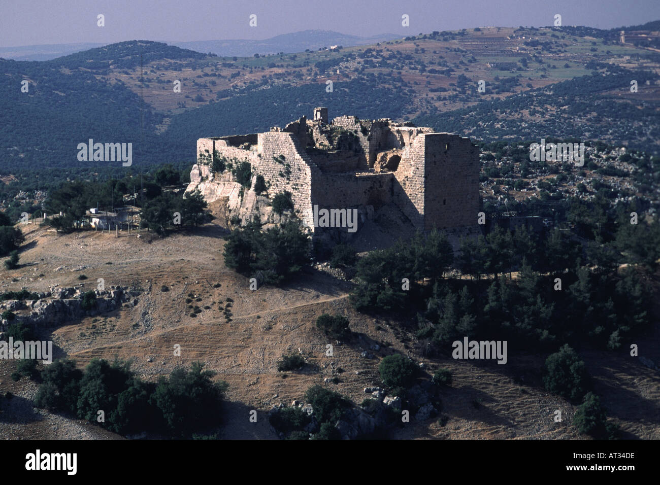 Aerial photograph of Qal at al Rabad castle built by Izzidin Usama 1184 ...