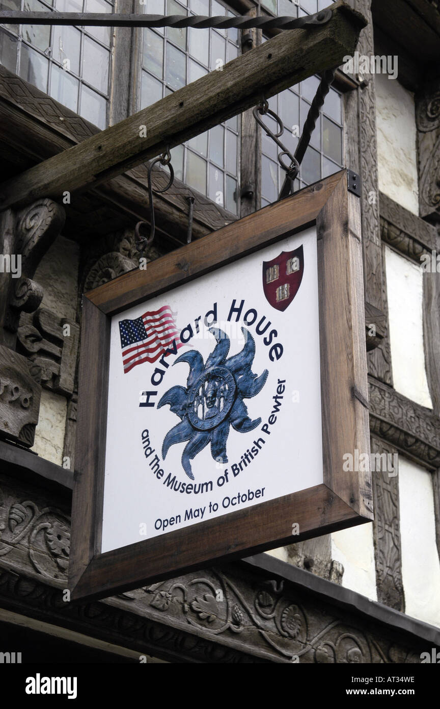 Harvard House sign Stratford upon Avon Warwickshire England GB UK EU ...