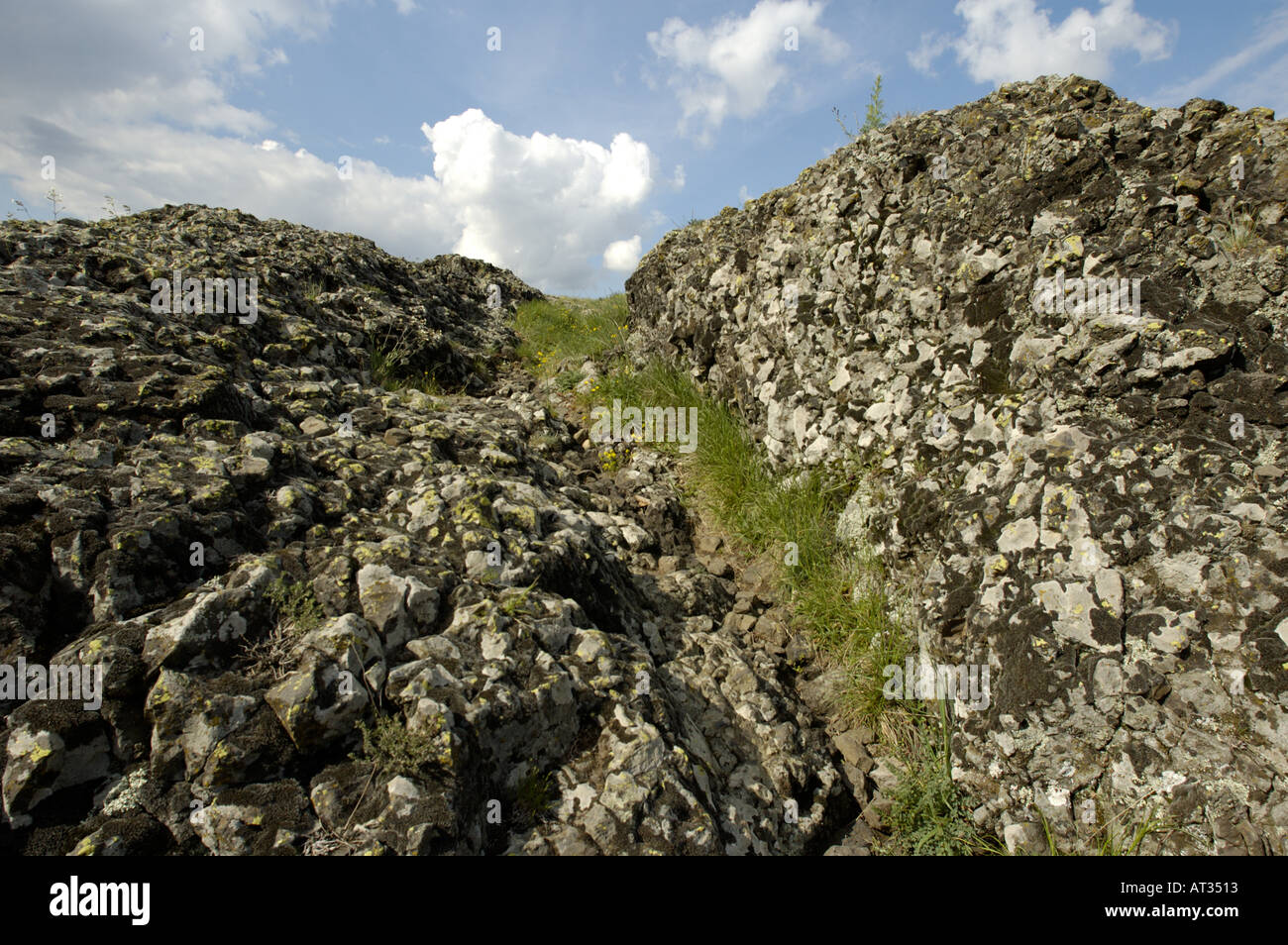 France Ardeche Path With Grass Between Rocks Stock Photo - Alamy