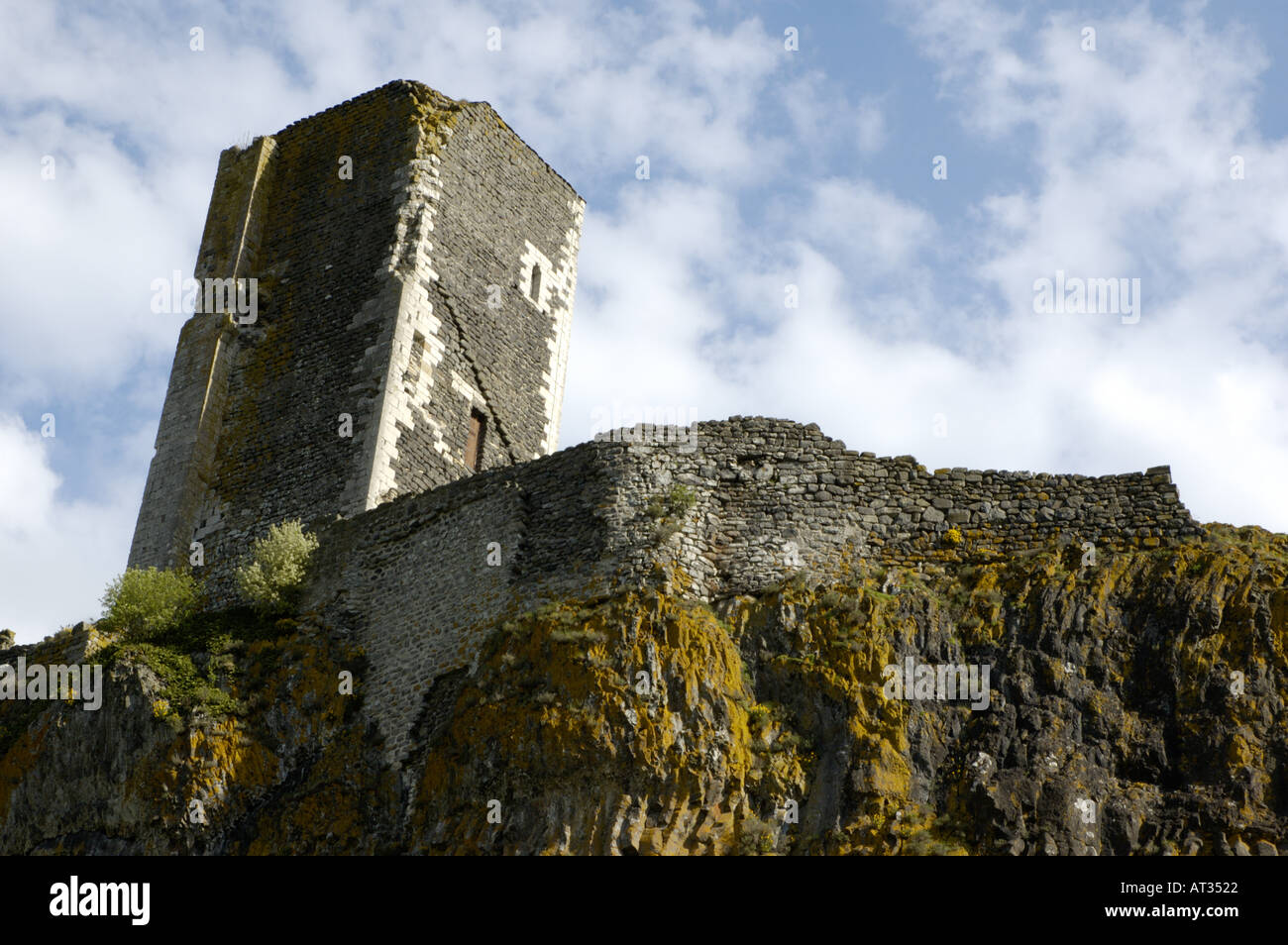 France Ardeche Mirabel Village Basaltic Cliffs And The Donjon Tower ...
