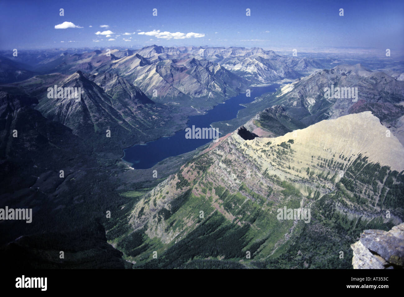 Usa Montana Glacier National Park Waterton Lake Viewed On Top Of Mount ...