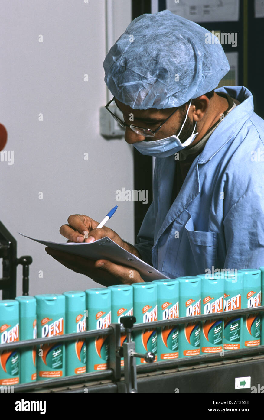 Shampoo production at plant inside industrial park near Cairo Egypt ...