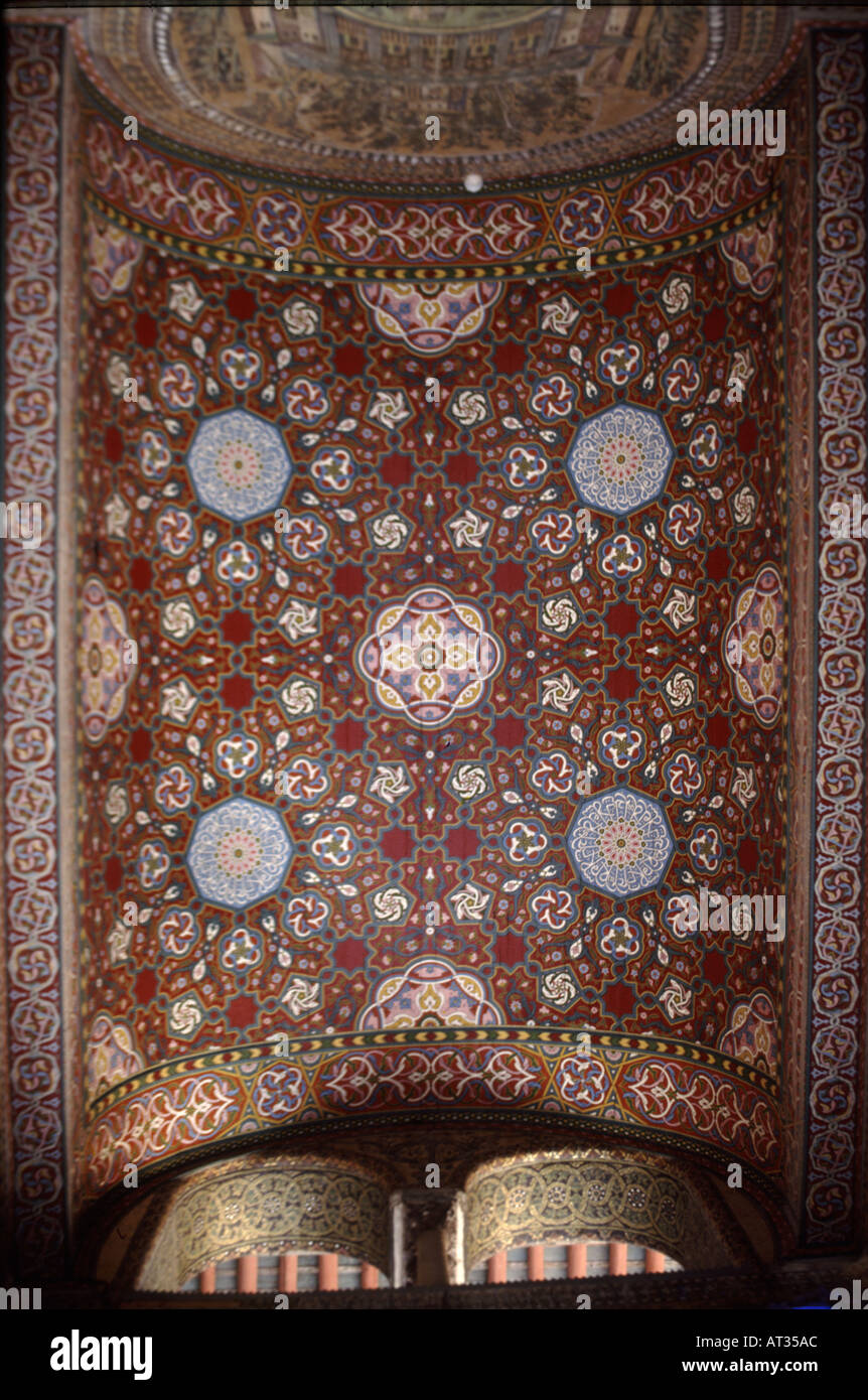Hand painted ceiling over entrance to New Umayyad mosque Damascus Stock ...