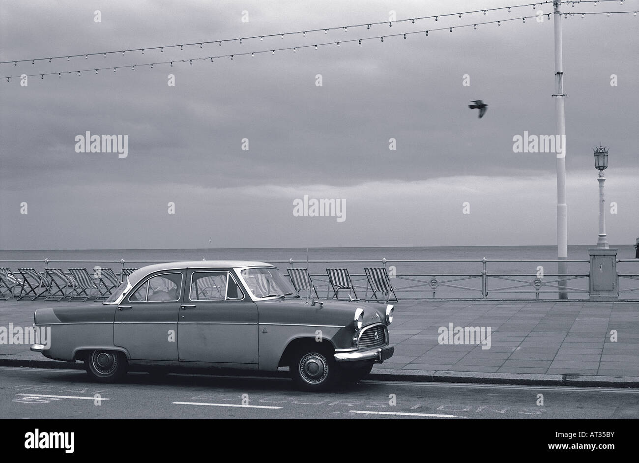Classic car on Brighton Promenade, UK Stock Photo - Alamy
