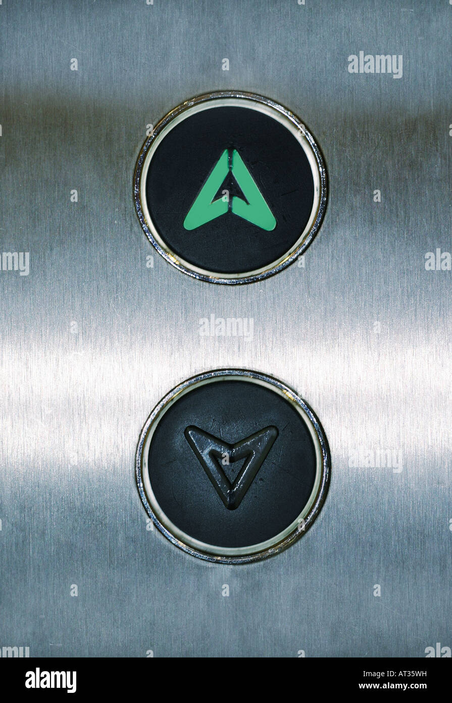 A life button, up arrow alight Stock Photo - Alamy