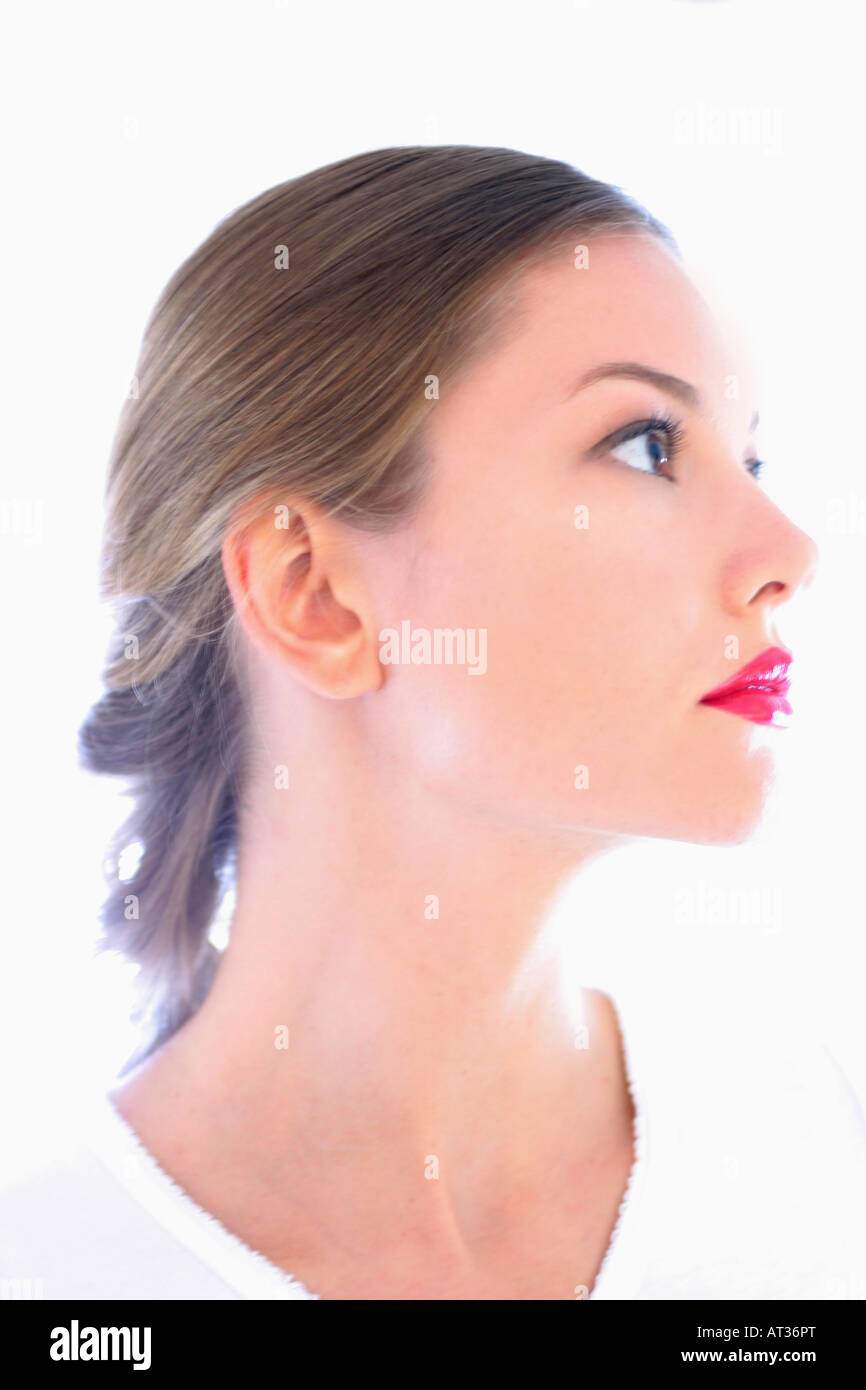 A portrait of young woman in her 20s, profile Stock Photo - Alamy