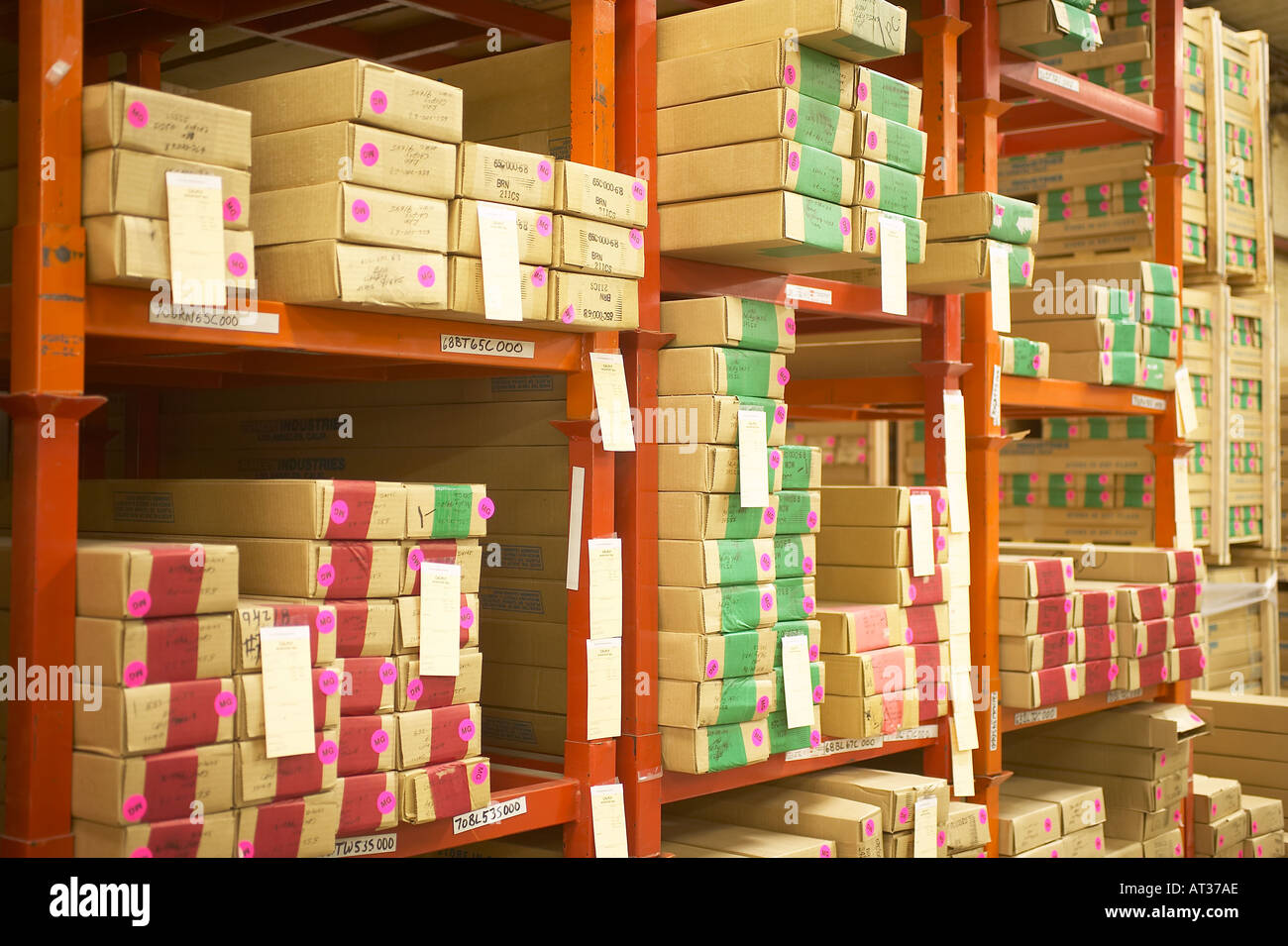 Products on Warehouse Shelves Stock Photo - Alamy