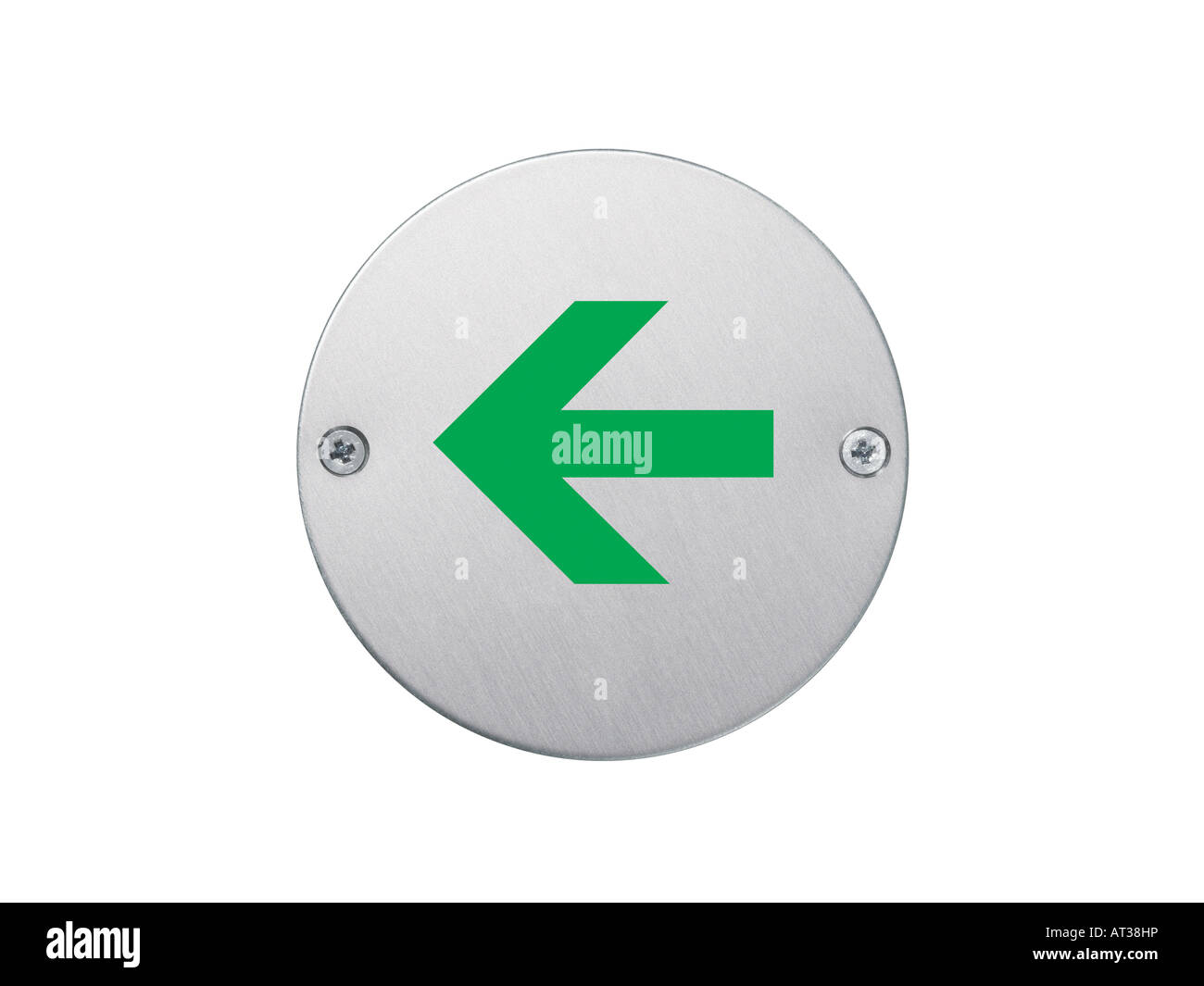 A green arrow sign pointing left Stock Photo - Alamy