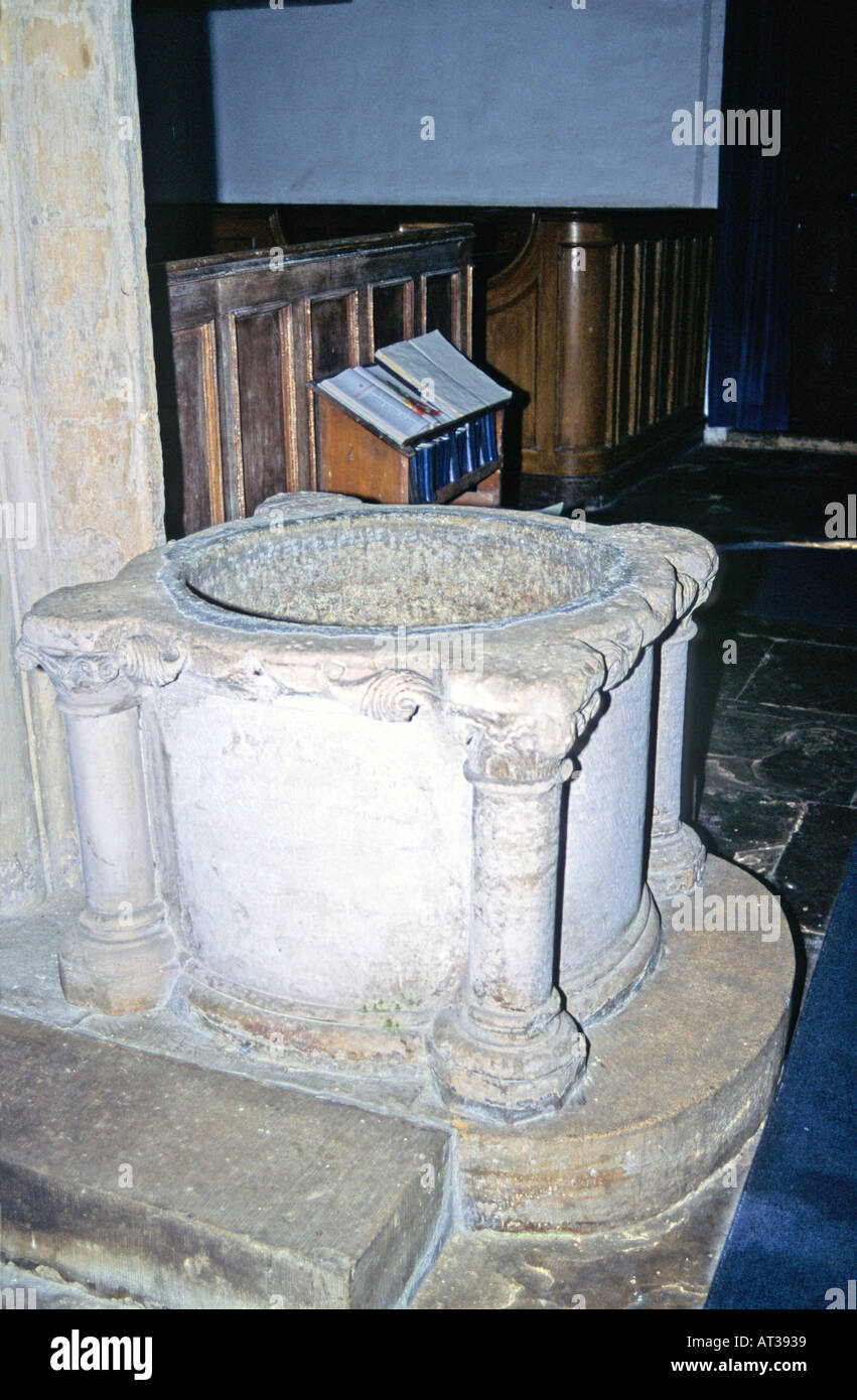 Font where George Bass was baptised of Bass Straits fame Stock Photo ...