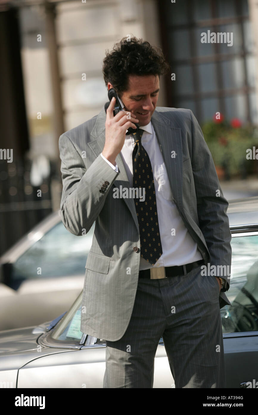 A man speaking on a mobile Stock Photo - Alamy
