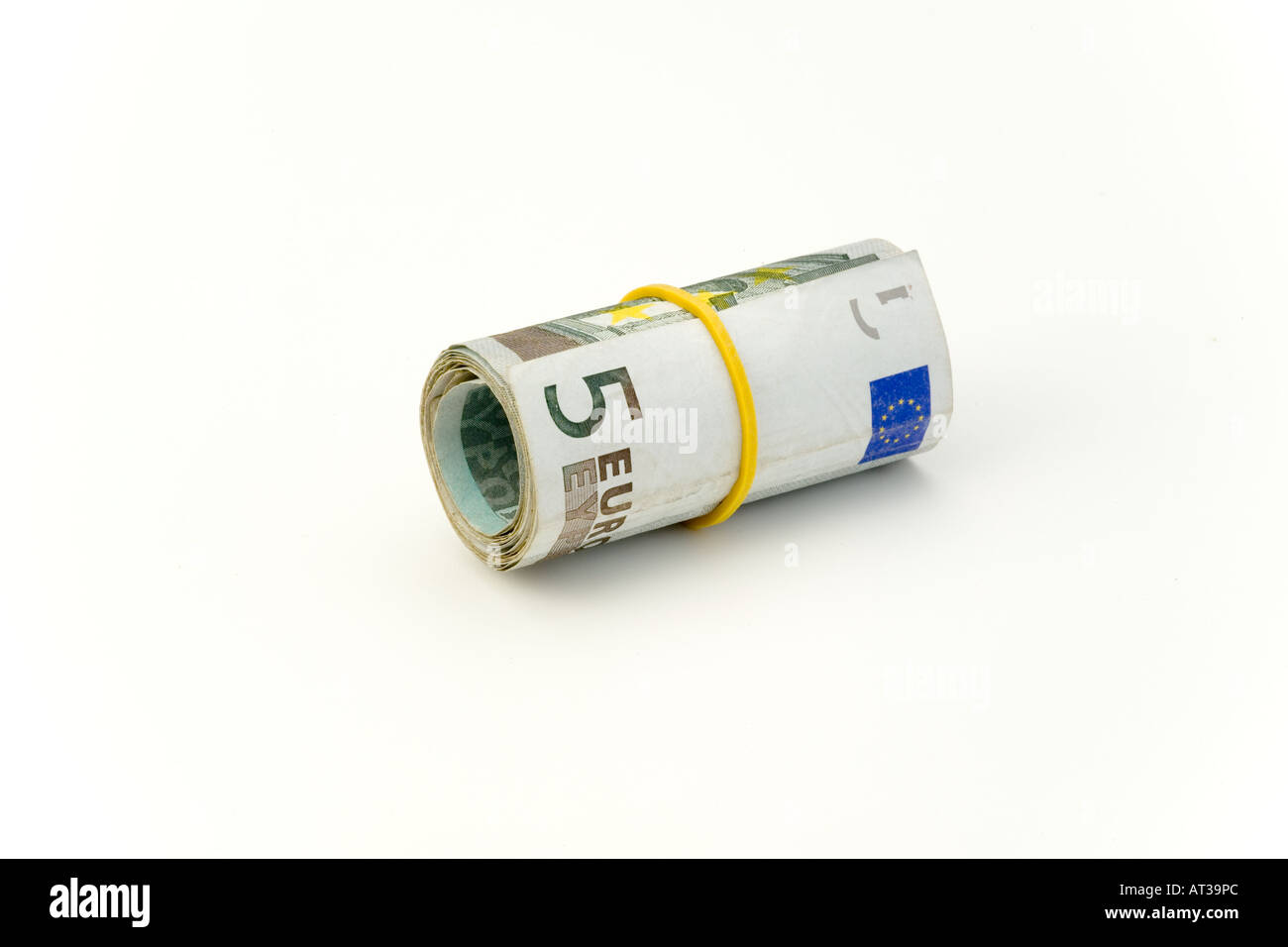 Roll of 5 euro bank notes Stock Photo - Alamy