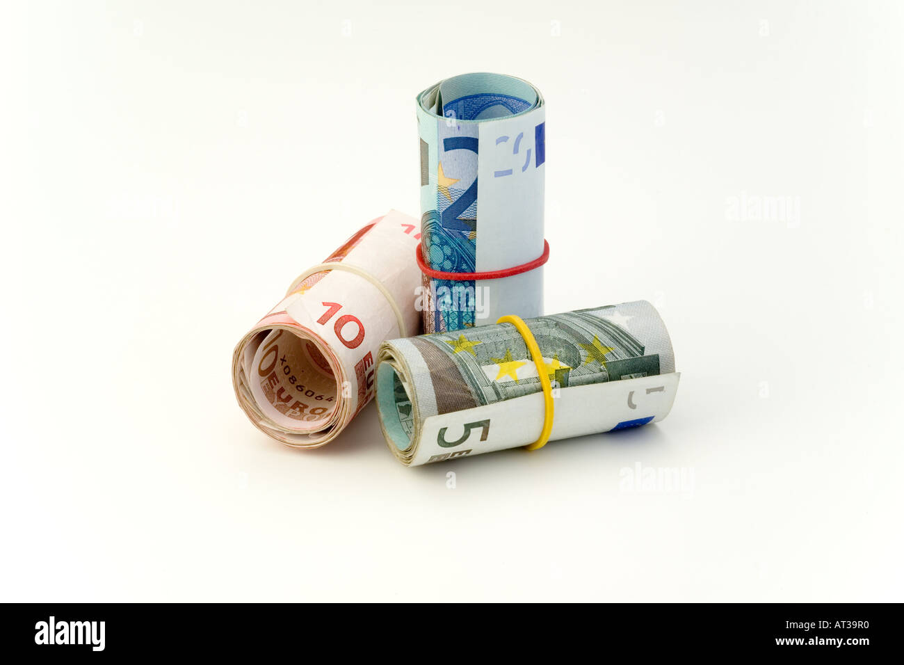 Pile of various denomination euro notes hi-res stock photography and ...