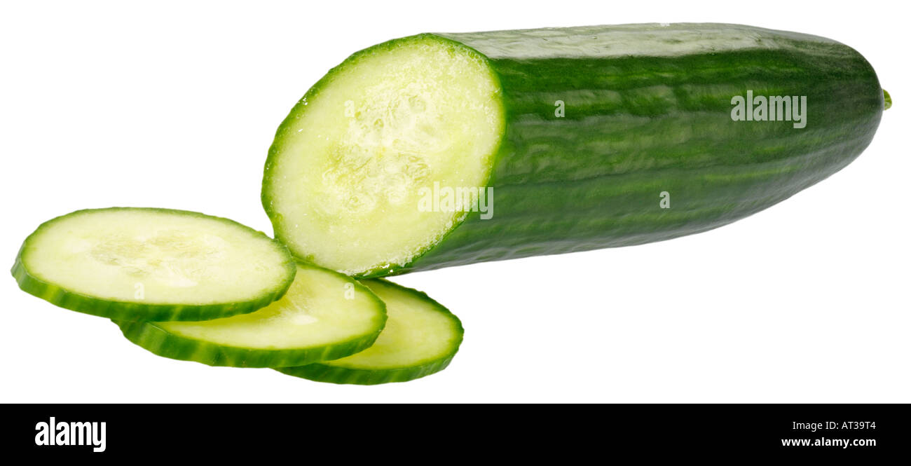 CUCUMBER AND SLICES CUT OUT Stock Photo - Alamy