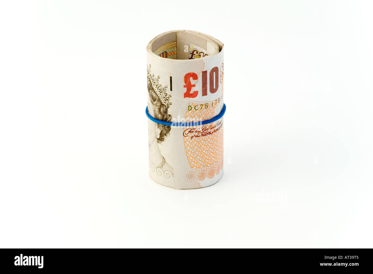 Roll of ten pound notes UK Stock Photo - Alamy