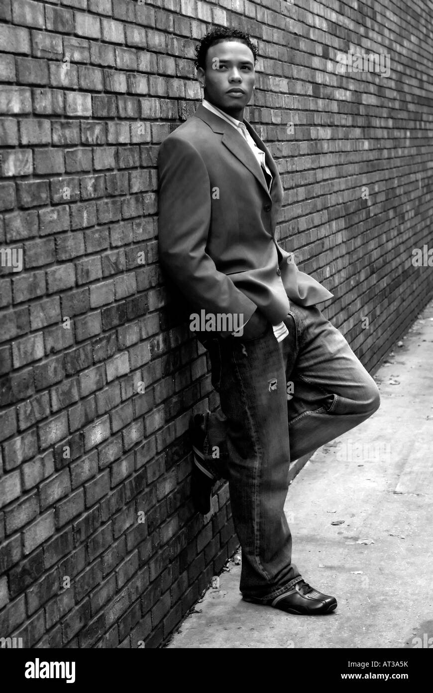 A young african american man Black and White Stock Photos & Images - Alamy