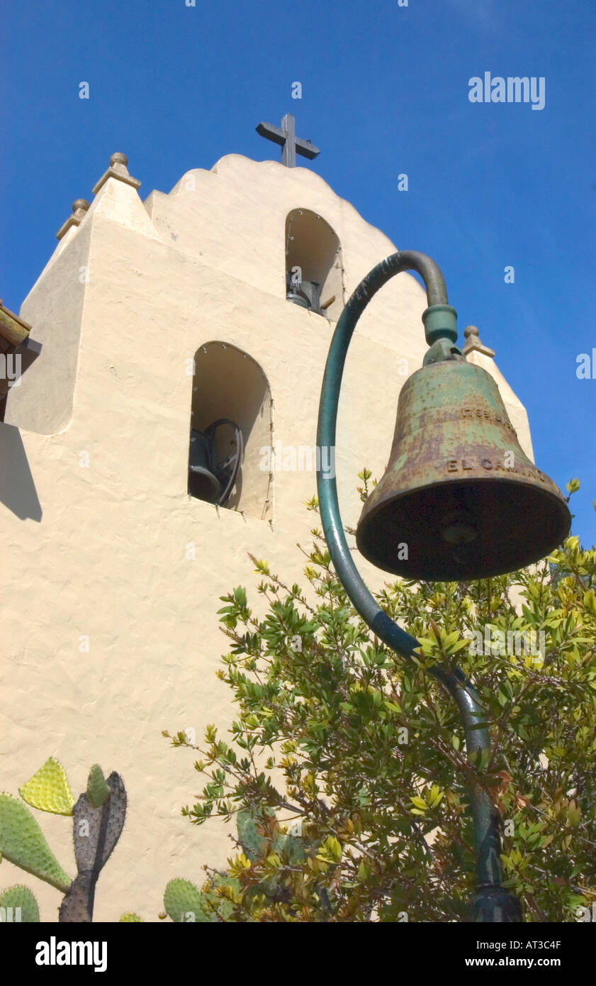 El Camino Real Bell in front of the Santa Ines Spanish Mission still ...