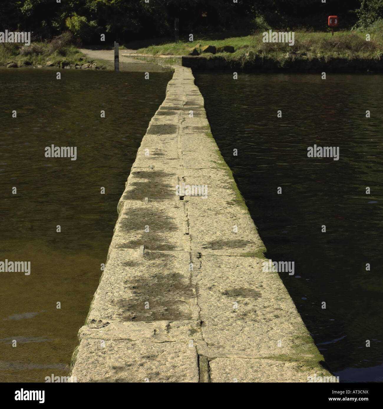 A stone path crossing a river Stock Photo - Alamy