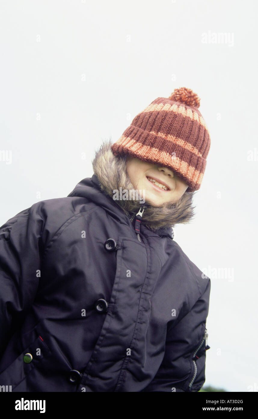 Woolly hat over eyes hi-res stock photography and images - Alamy