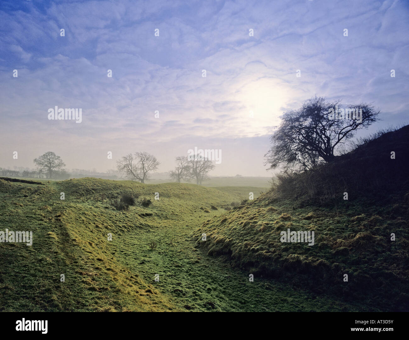 A motte and bailey castle yelden bedfordshire Stock Photo - Alamy
