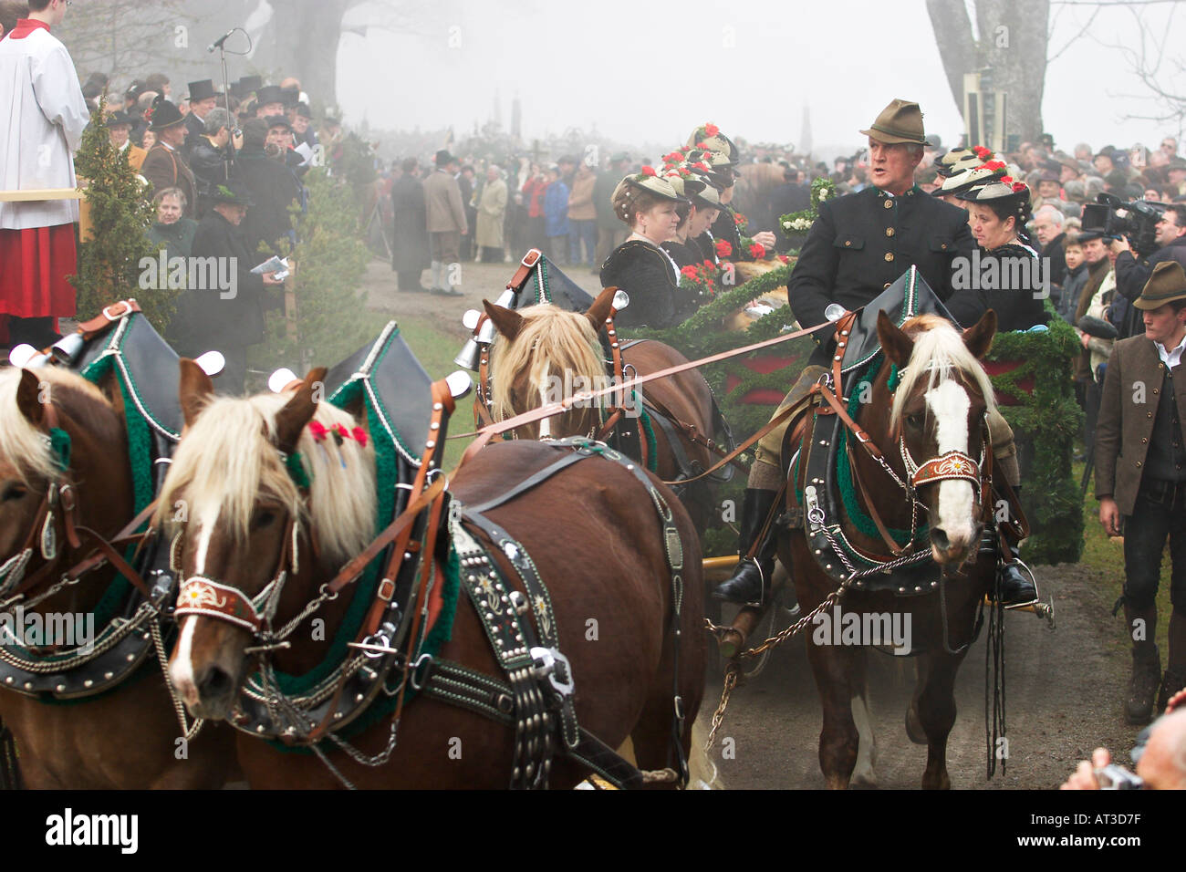 Leonhardi parade in Bad Toelz Upper Bavaria Stock Photo - Alamy