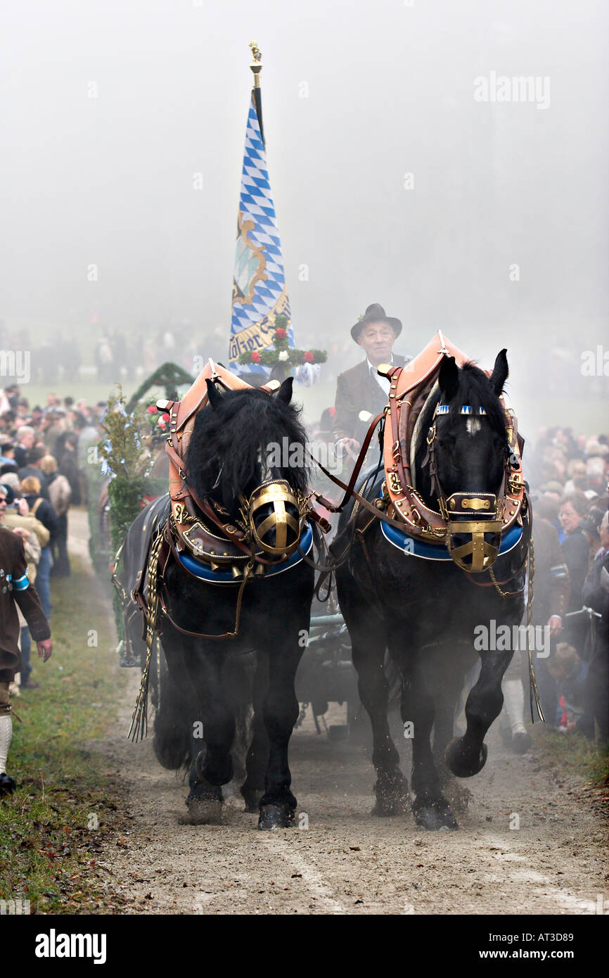 Leonhardi parade in Bad Toelz Upper Bavaria Stock Photo - Alamy