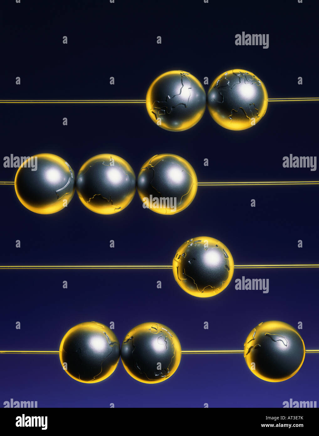 An abacus with metal balls Stock Photo - Alamy