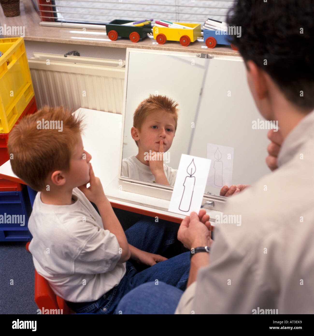 Child gets speech training Stock Photo - Alamy