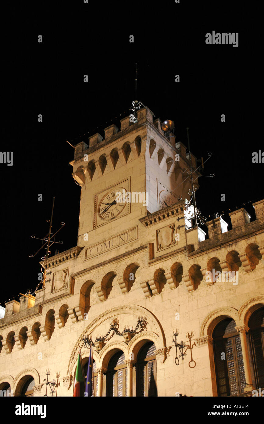 Clock Tower on the Communal Palace in Fiuggi Citta, Italy Stock Photo ...