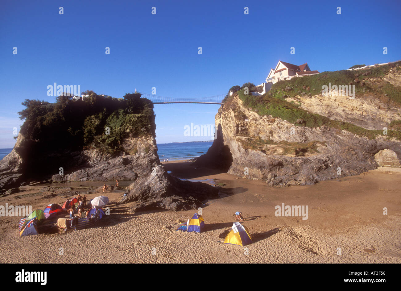 The Island and Towan Beach, Newquay Cornwall England Stock Photo - Alamy