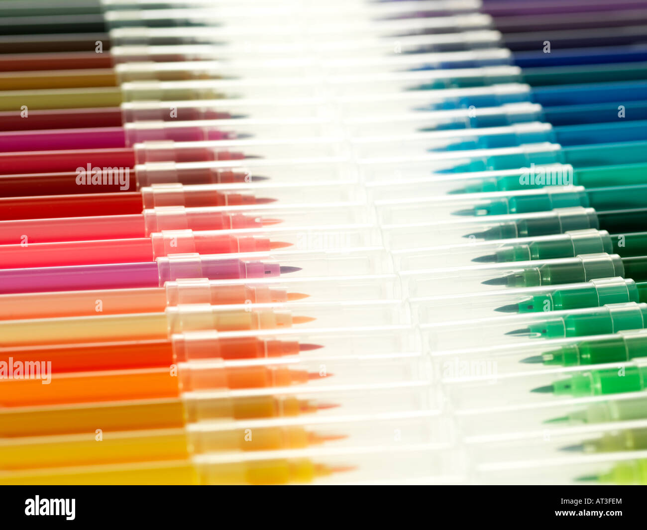 A selection of coloured pens Stock Photo - Alamy