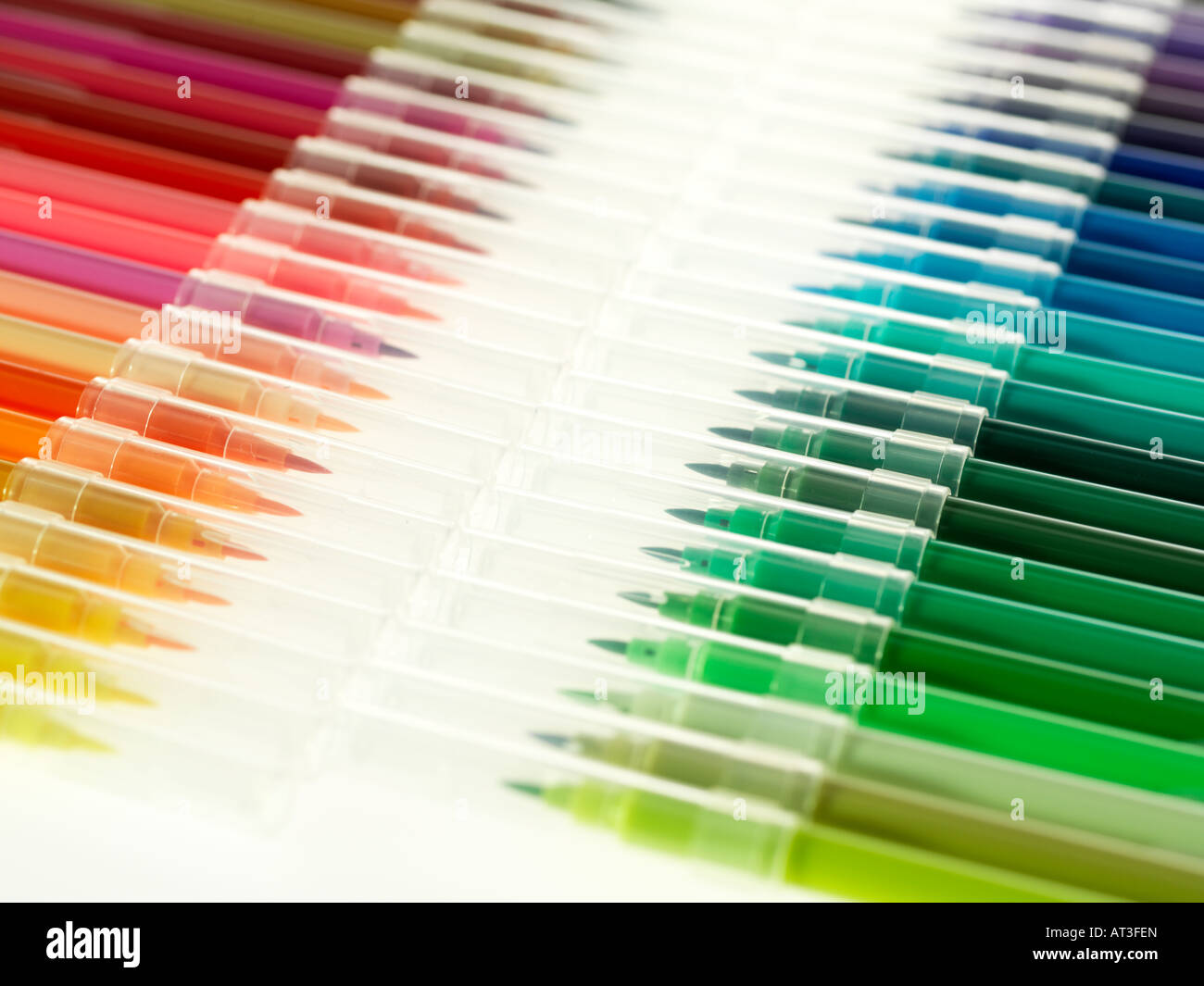 A selection of coloured pens Stock Photo - Alamy