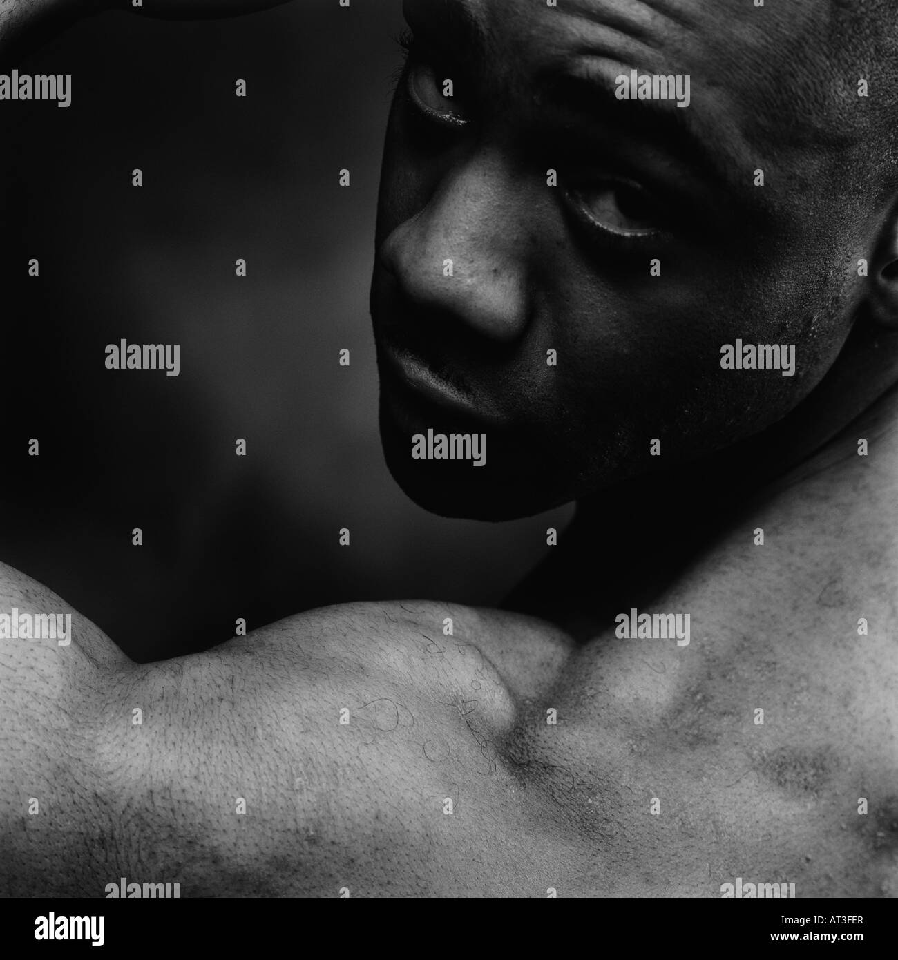 Portrait of a black boxer Stock Photo - Alamy