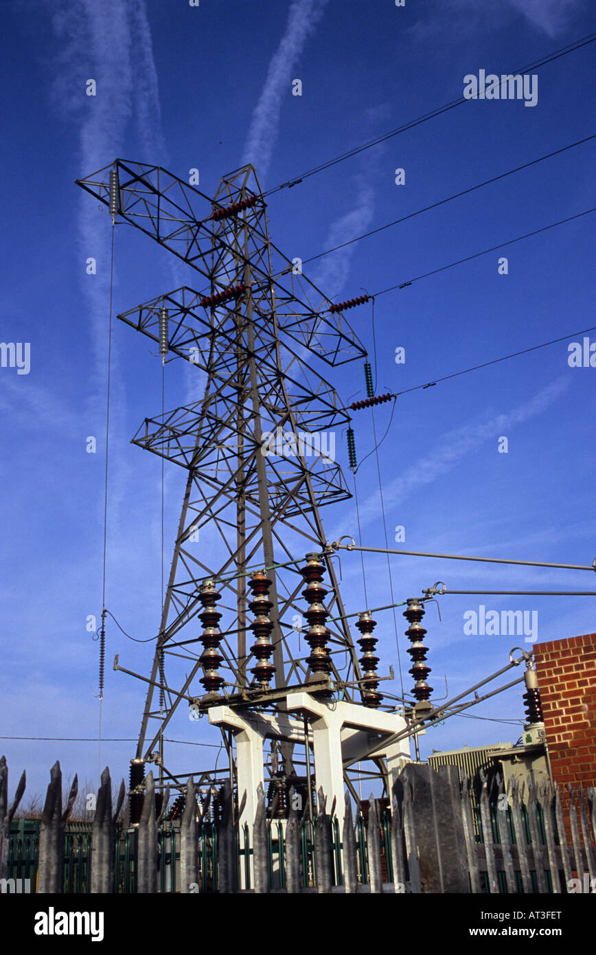 Electricity pylon sub station hi-res stock photography and images - Alamy
