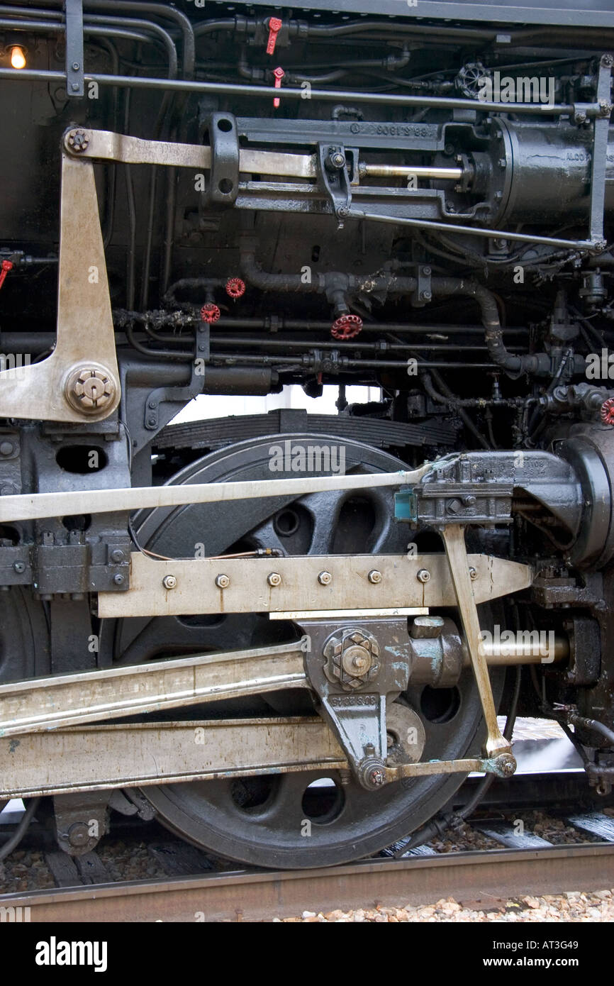 Close up detail view of a steam locomotive drive wheel Stock Photo - Alamy