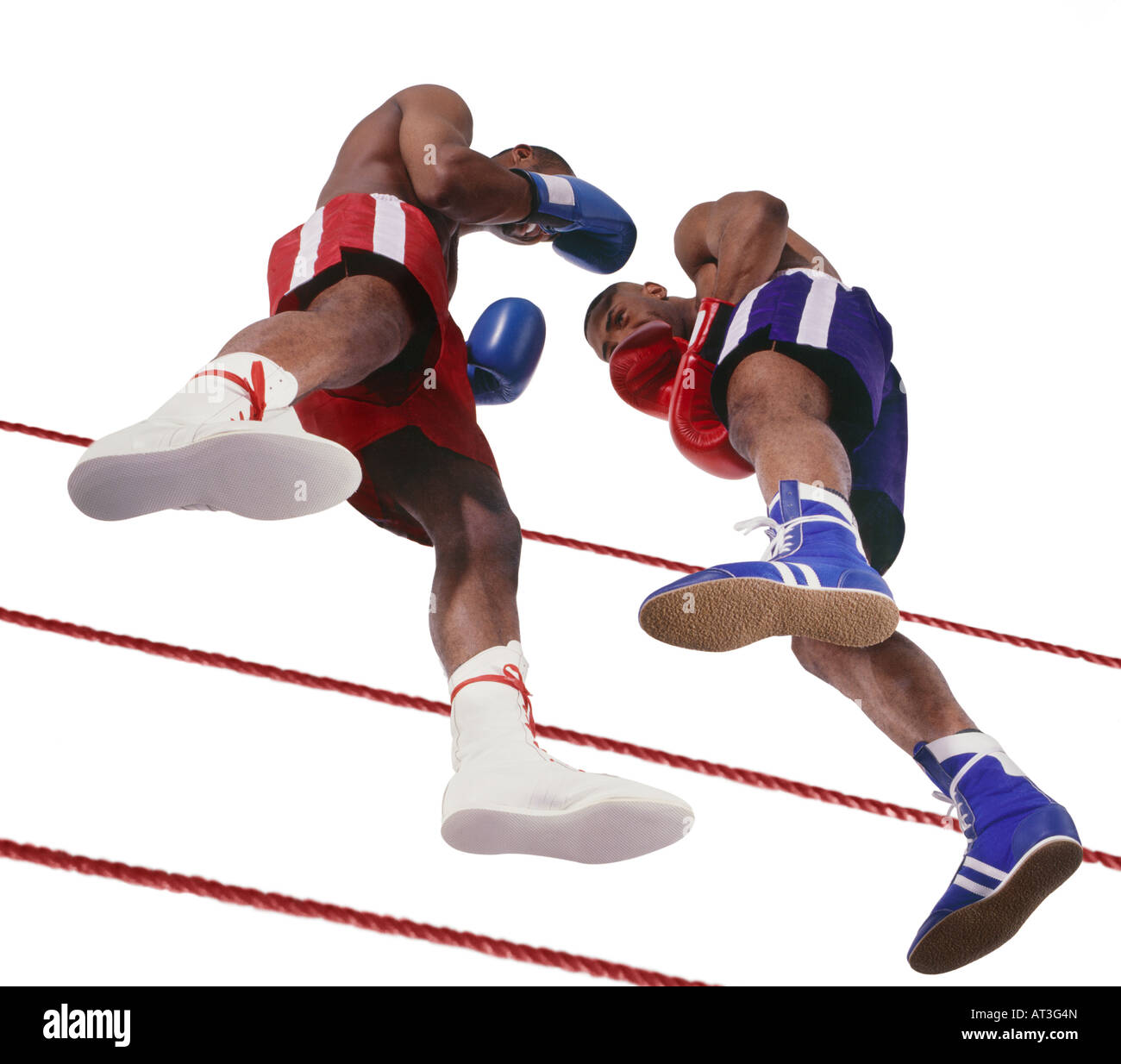 Two boxers fighting in a ring Stock Photo - Alamy